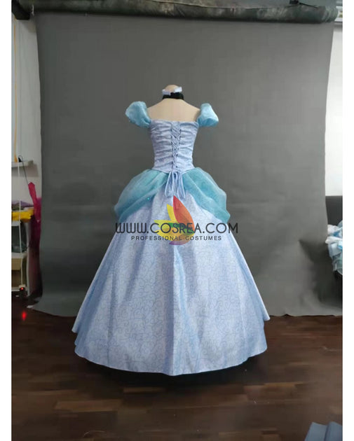 Princess Cinderella With Teal Sequined Overlay Cosplay Costume - Cosrea ...
