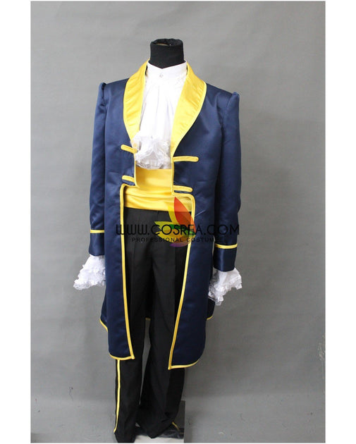 Prince Navy Blue Satin Beauty And Beast Cosplay Costume - Cosrea Cosplay