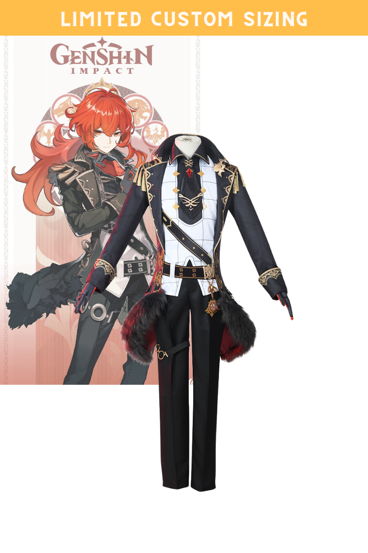 Genshin Impact Diluc Limited Custom Sizing Cosplay Costume - Cosrea Cosplay